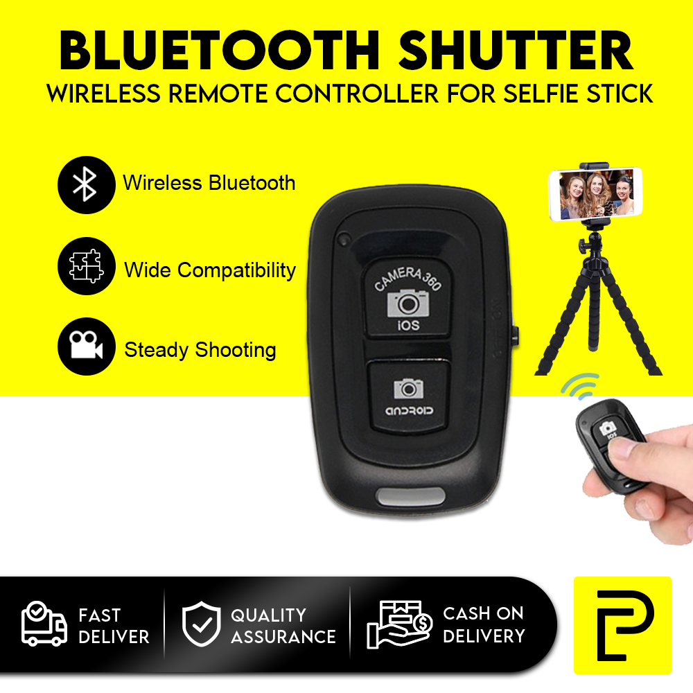 Popcorn Mini Selfie Wireless Bluetooth Remote Shutter Controller Camera ...