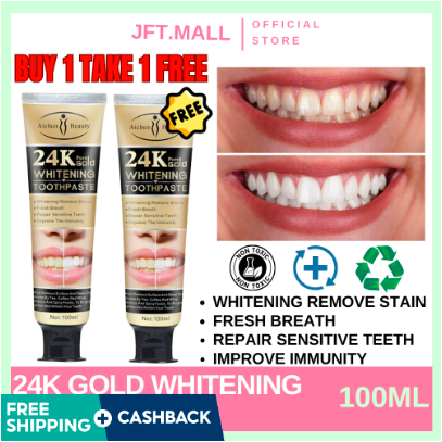 24K Gold Whitening Toothpaste Anti Gingival Bleeding Remove Plaque ...