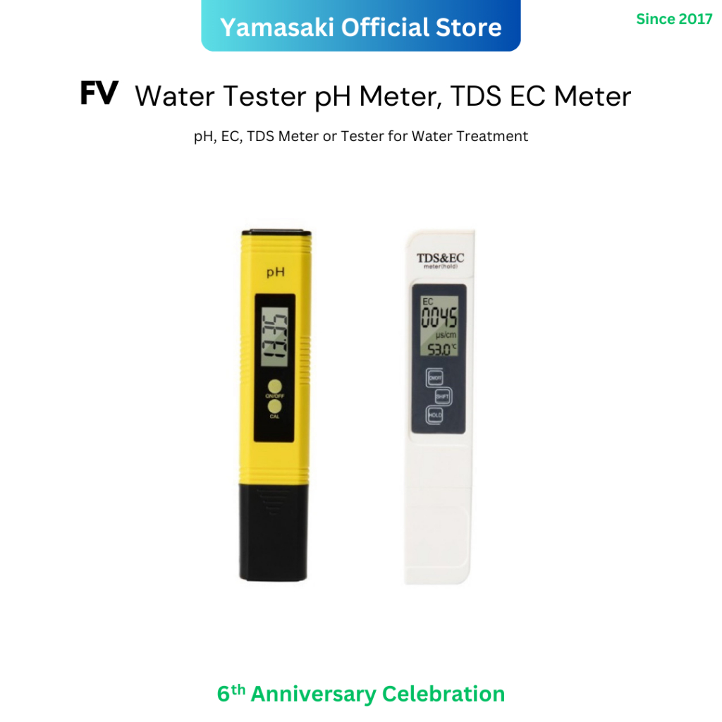 FV Hydroponics pH Meter + TDS EC Meter Temperature Tester Pen Monitor ...