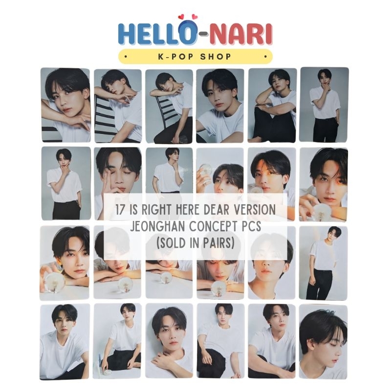 [JEONGHAN] SEVENTEEN 17 IS RIGHT HERE Dear Version Concept Photocards (Sold in pairs) | Shopee ...
