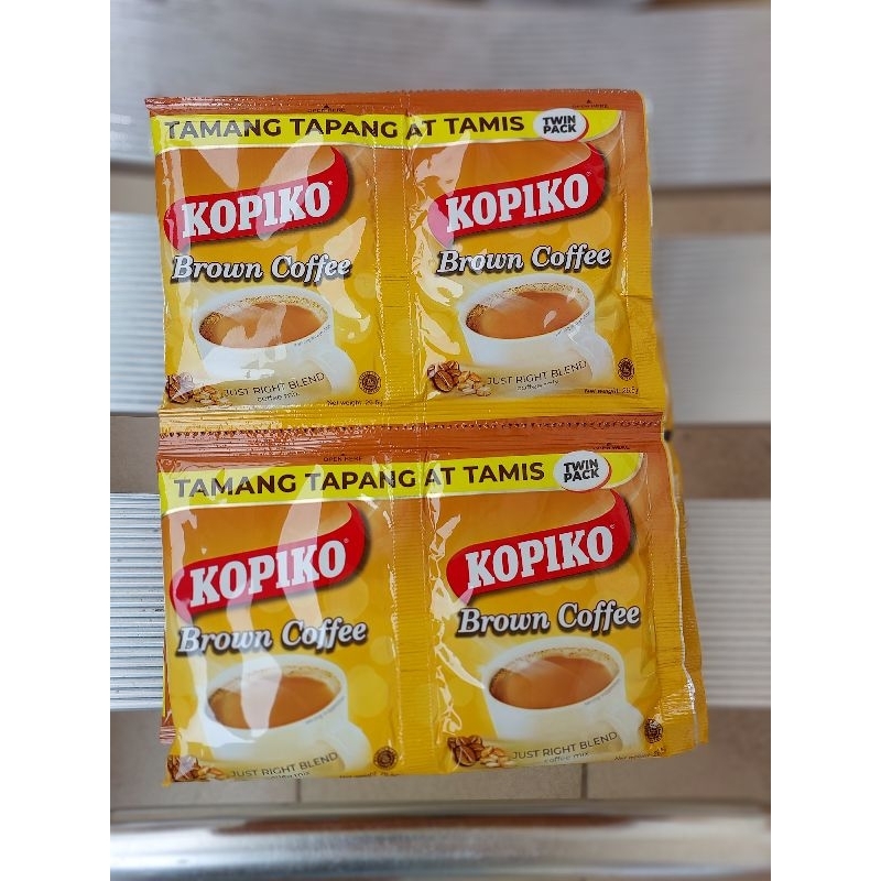[10 PCS] KOPIKO BROWN COFFEE TWIN Pack Instant 3in1 Coffee Mix with 10% ...