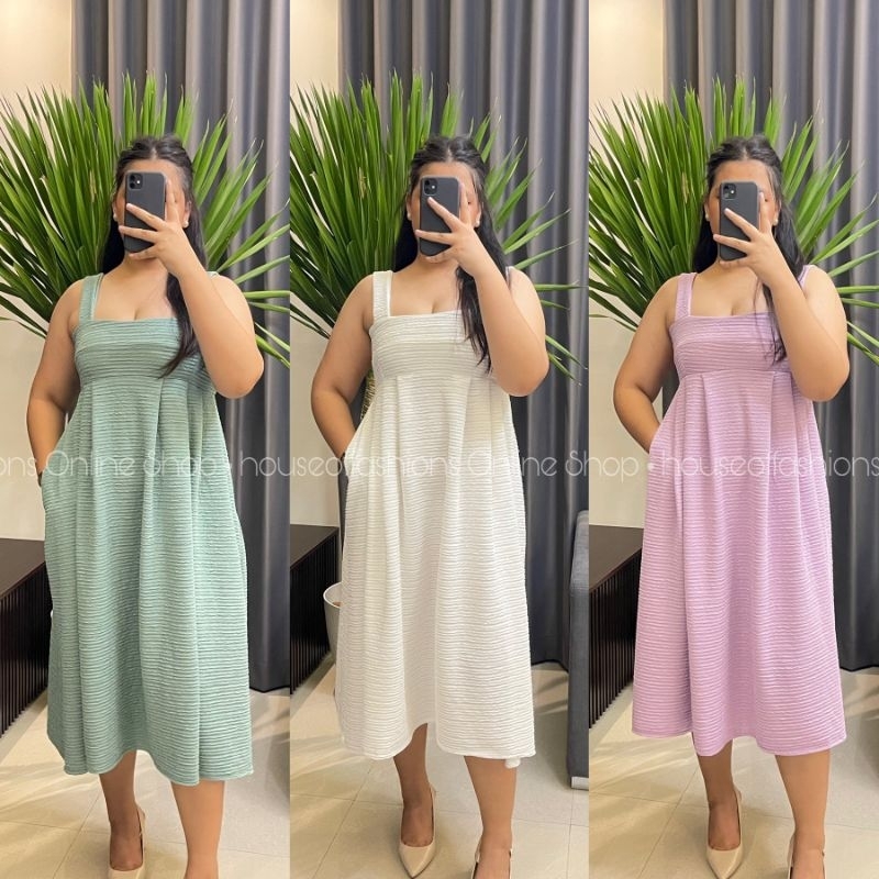 LUCY PLUS SIZE CASUAL POCKET DRESS BY:HOUSEOFFASHIONS | Shopee Philippines