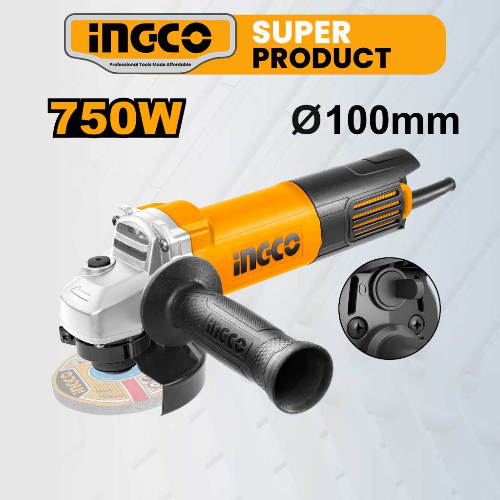 INGCO Electric Angle Grinder Cutting Machine 750W AG70012 IPT | Shopee ...