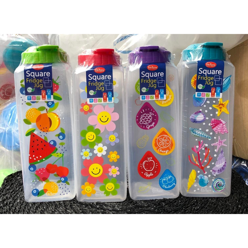 ★YF★Square Fridge Water Jug Water Bottle Ref Jug(#638-1.5L) (#637-1.2L ...