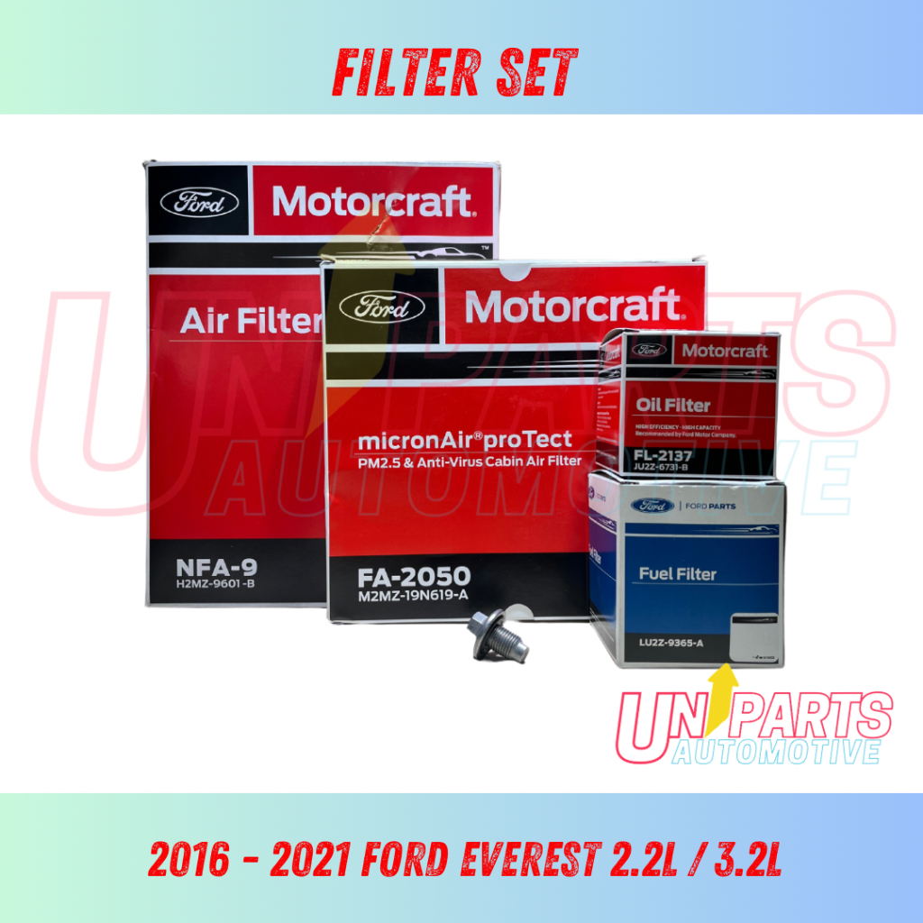 PMS FILTER SET W/ DRAIN PLUG Ford Everest 2.2L / 3.2L (2016 - 2021 ...