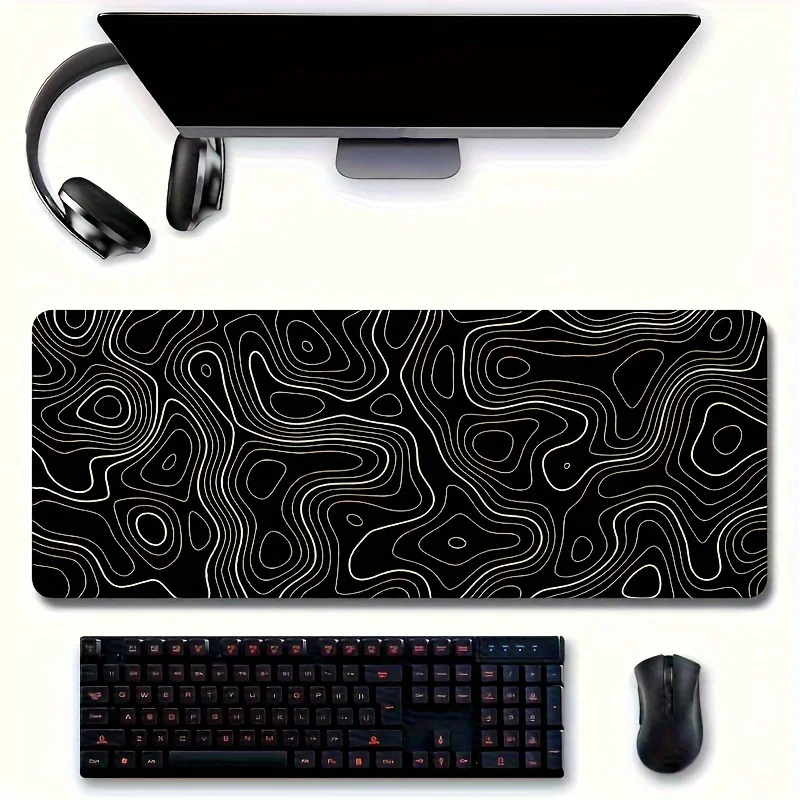 Large mouse pad, keyboard and desk pad, non slip rubber lock edge game ...