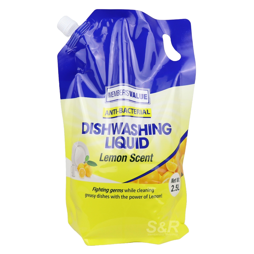 Member's Value Anti-Bacterial Dishwashing Liquid Lemon Scent 2.5L ...