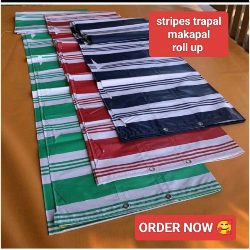 3x5, 3x6, 3x7, 3x10feet STRIPES trapal Lona makapal roll free Tali ...