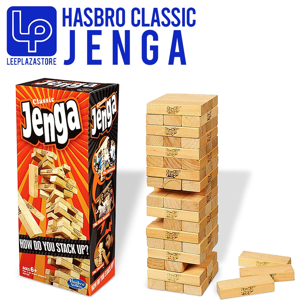 Hasbro Classic Jenga Hardwood Block Stacking Tower Game | Shopee ...