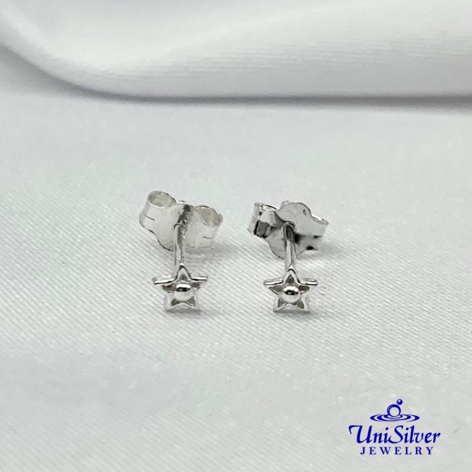 Unisilver 925 Sterling Silver Super Tiny Star Earring Studs (LE1385 ...