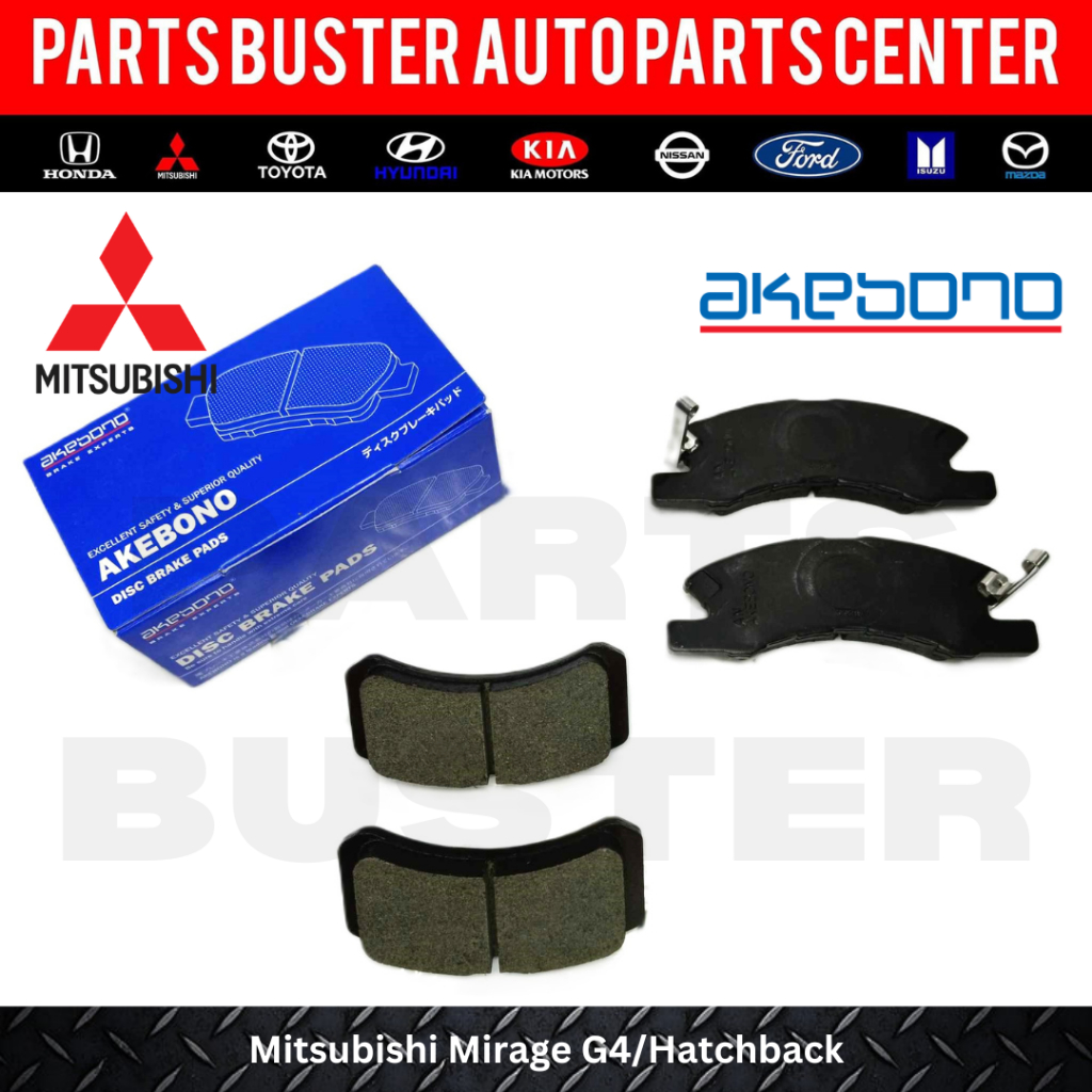 Akebono Brake Pad Front for Mitsubishi Mirage G4/Hatchback (AN-608WK ...