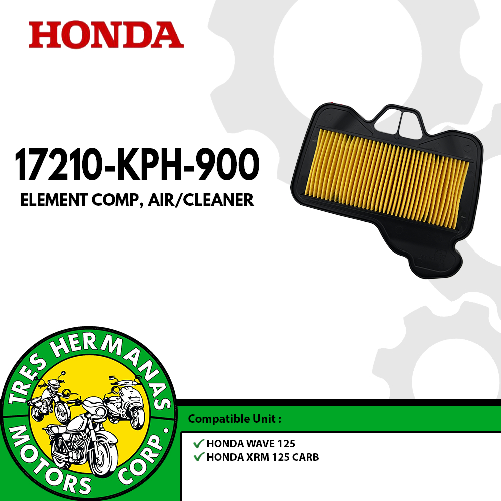 ELEMENT COMP, AIR/CLEANER For : HONDA Motorcycle : WAVE 125/XRM125 CARB ...