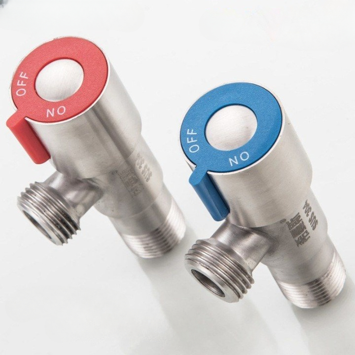 Angle Valve 304 Stainless Blue and Red Water Connection Angle Valves ...