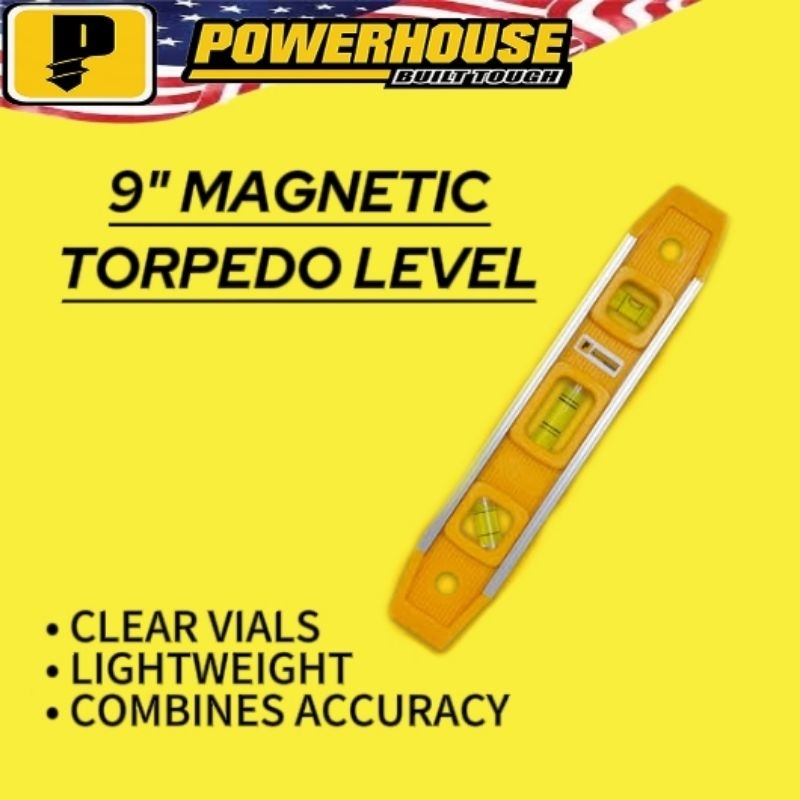Powerhouse 9" MAGNETIC TORPEDO LEVEL | Shopee Philippines
