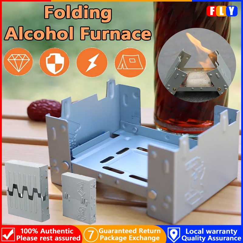 Folding Solid Fuel Furnace Mini Outdoor Alcohol Camping Portable Stove ...