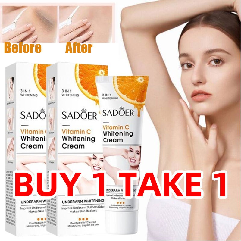 【BUY 1 TAKE 1】SADOER Underarm Whitening Bleaching Cream Painless ...