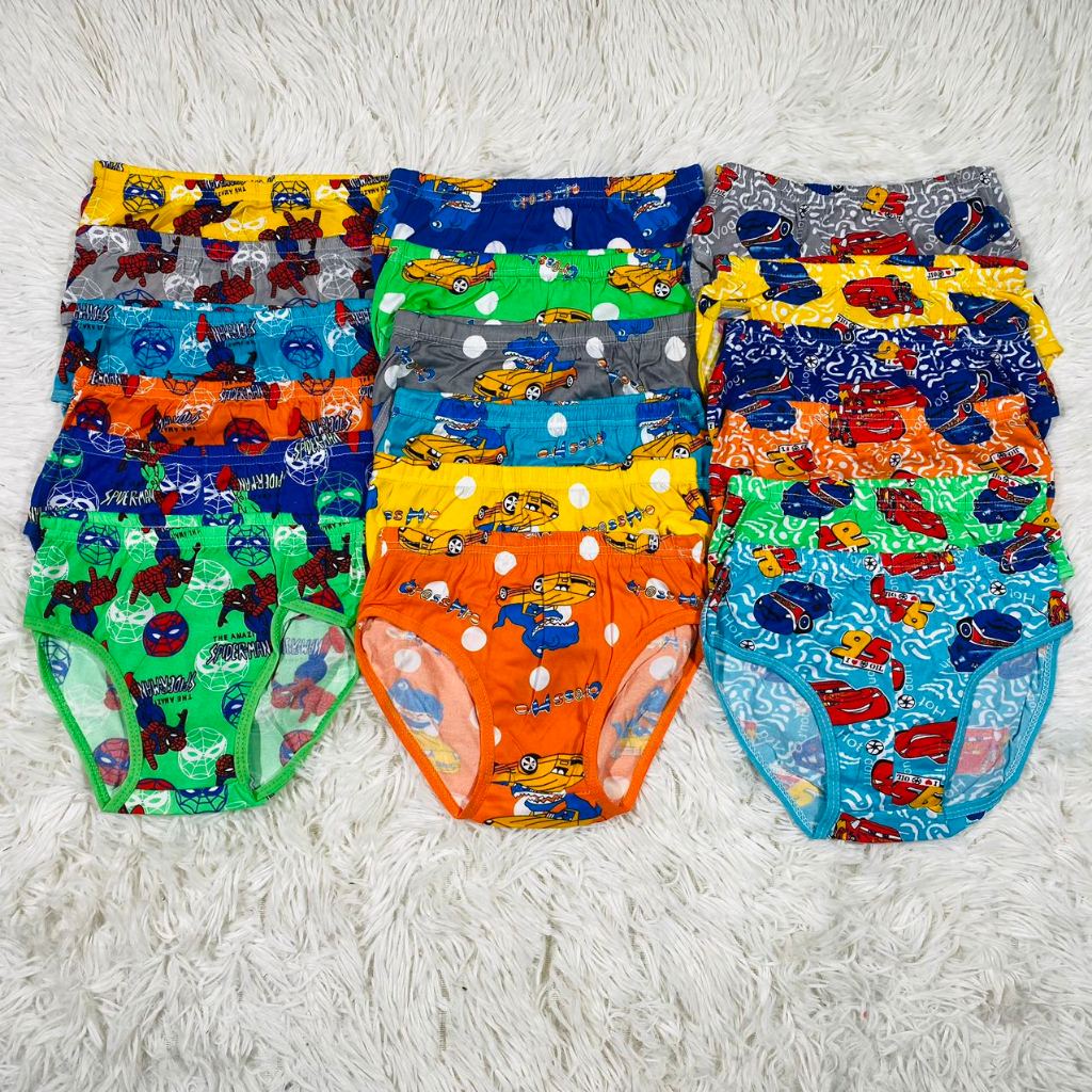 6/12pcs Underwear Printed Brief For Kids Boys ( 3 - 5 Years ) | Shopee ...