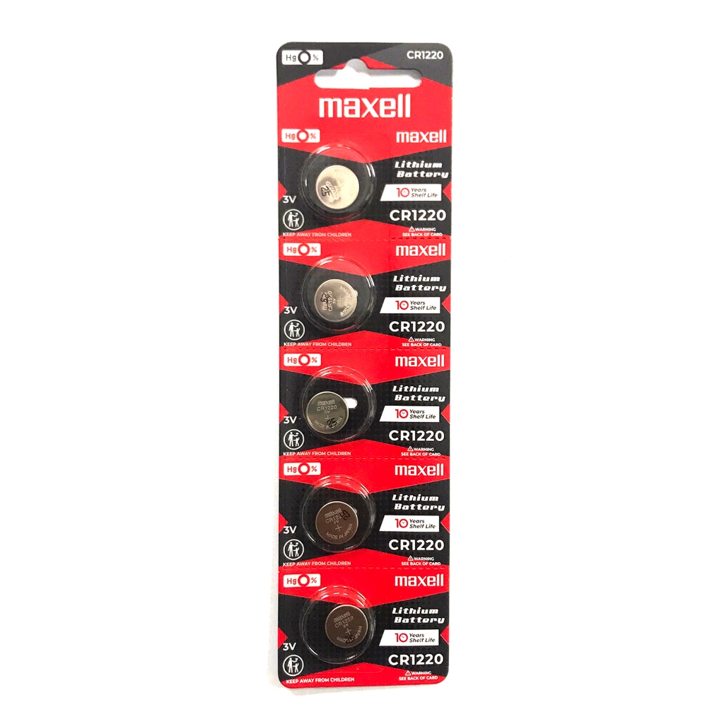 Maxell CR1220 Lithium Coin Cell Battery Pack of 5pcs | Shopee Philippines