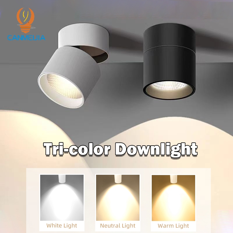 Tri-Color LED Downlight Foldable Spotlight Pin Light COB Track Light ...