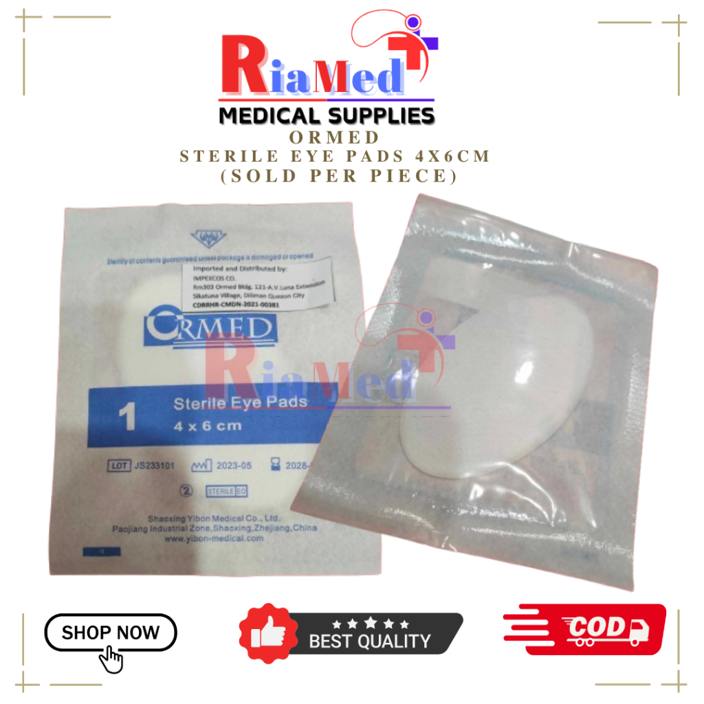 ORMED STERILE EYE PADS 4X6cm (sold per piece) | Shopee Philippines