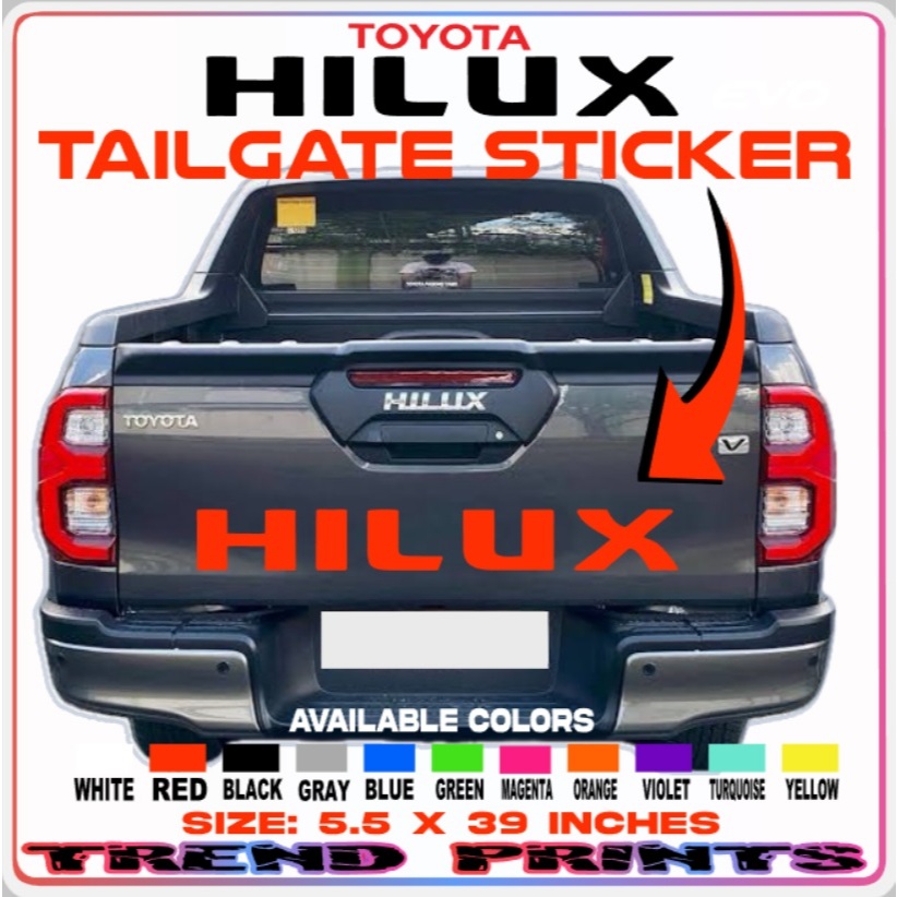 Toyota Hilux GR / Hilux Conquest / Revo Tailgate sticker decals HILUX ...
