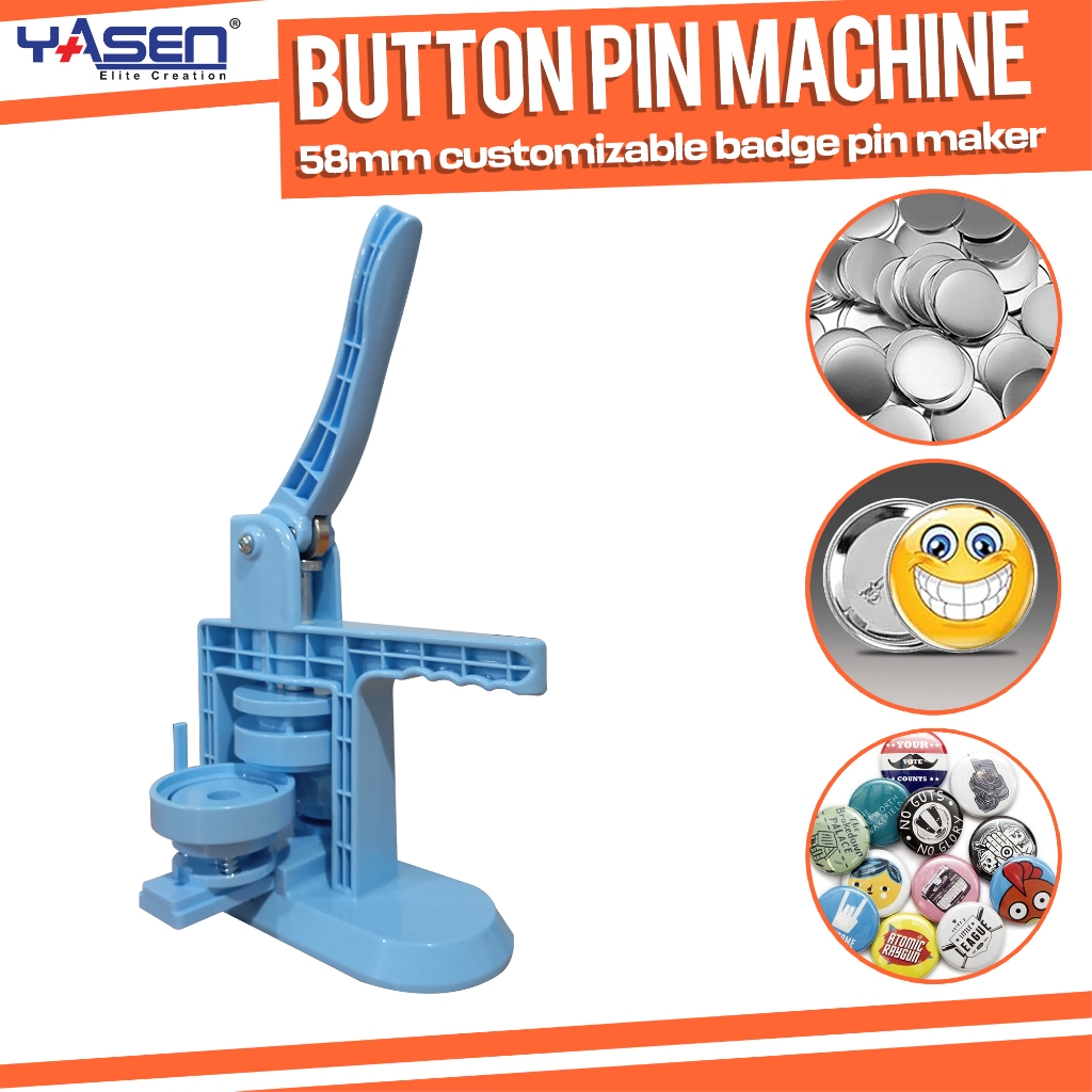 Button Pin Machine (Slide Type) 58MM Customizable Button Pins | DIY ...