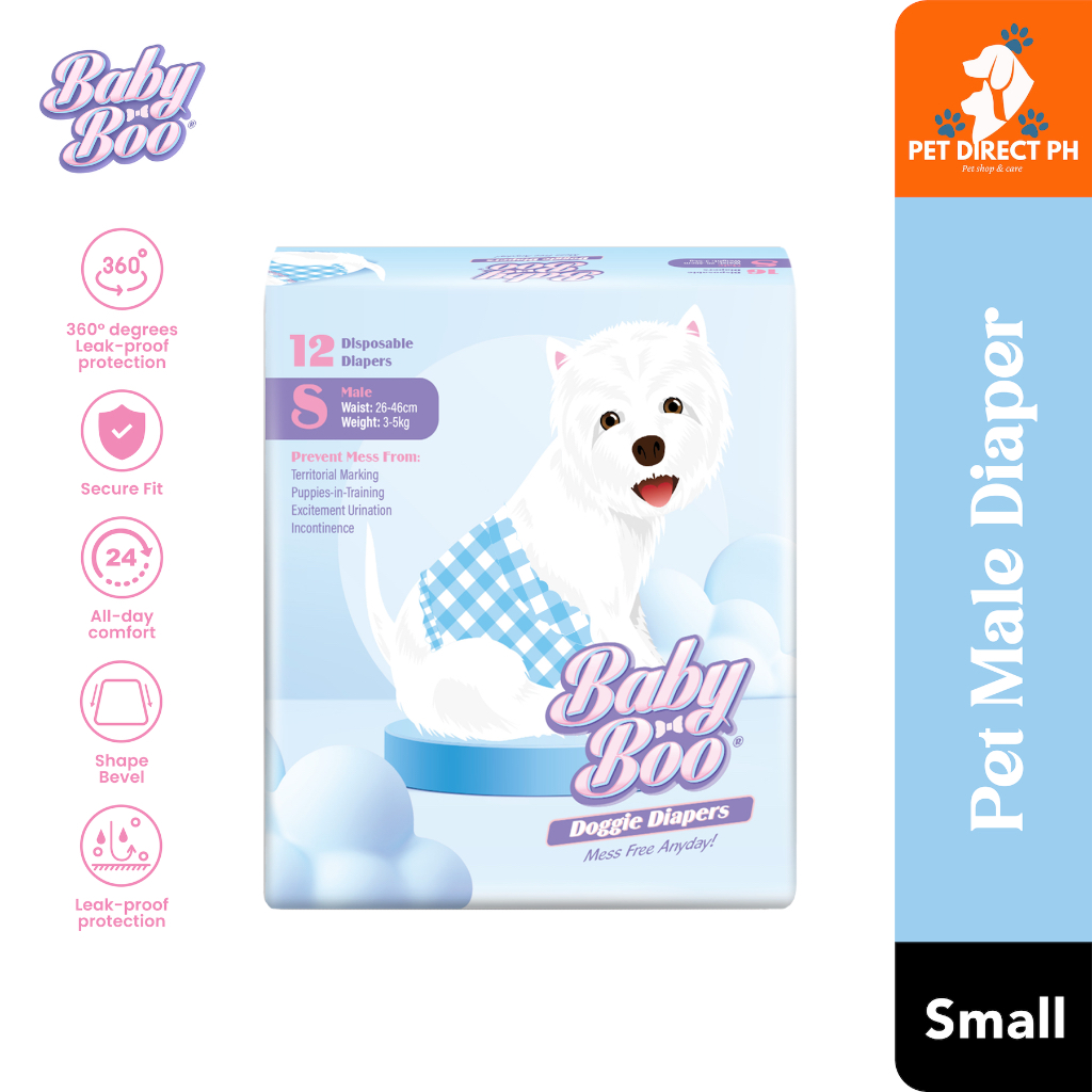 Baby Boo Male Boy Dog Diaper (XS-XL) for potty training | Shopee ...