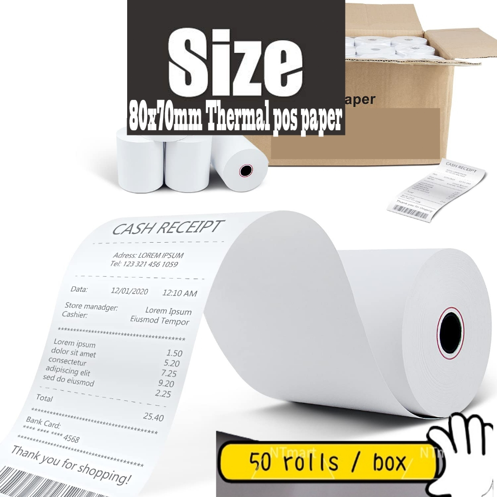 High Quality POS Thermal Paper 80x70 (50 rolls) pos thermal paper 80mm ...