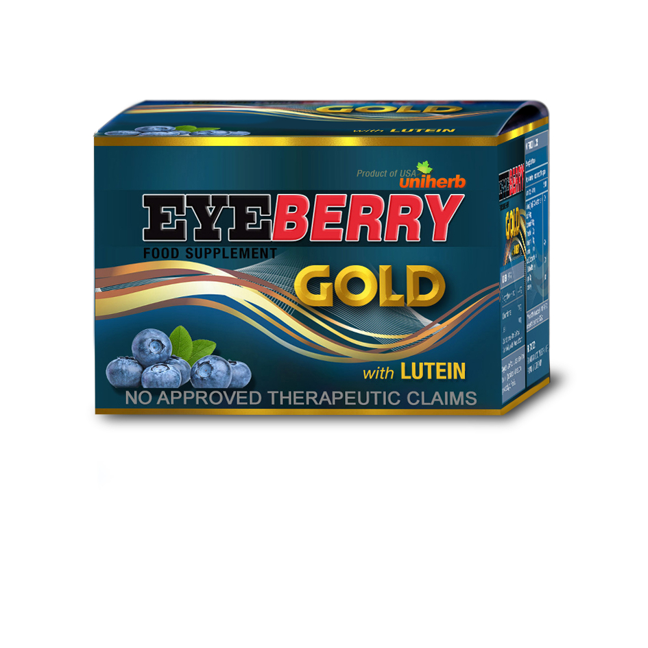 EYEBERRY GOLD with LUTEIN Food Supplement (50 and 100 capsules ...