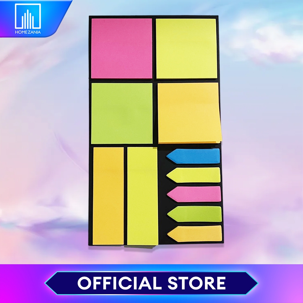 Home Zania Three Different Shape Neon Colors Sticky Notes Reading Page ...