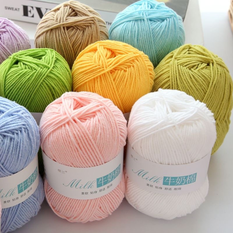 KoreaMade 50 colors】5 Plys 50g Smooth Milk Fiber Knitting Wool Crochet ...