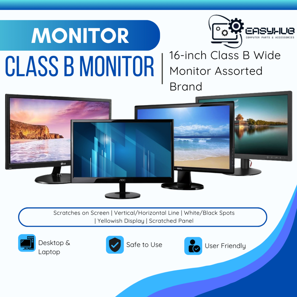 Class B Monitor 16" 17" 19" 20" 22" 23" Assorted Brand For Computer ...