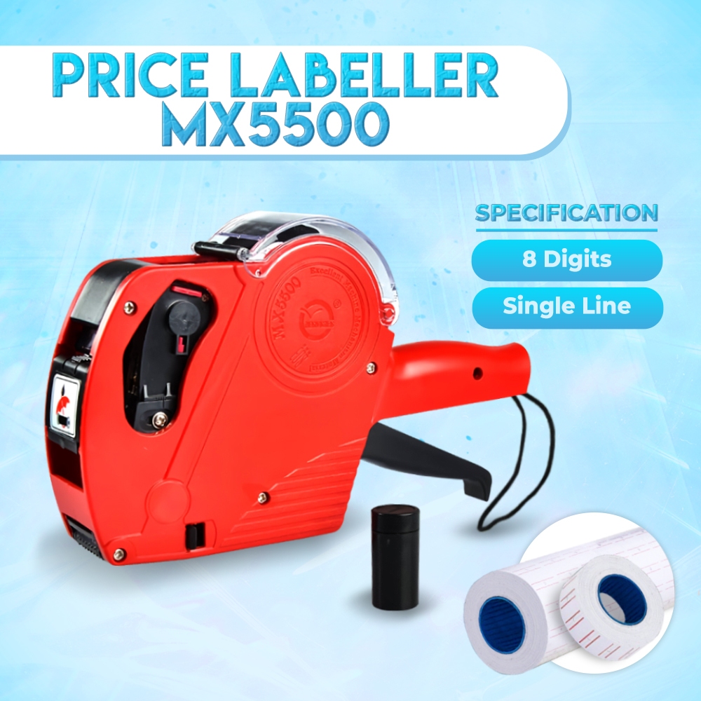 Price Tag Gun with Price Tagger Sticker for MX-5500 8-Digit Price Tag ...