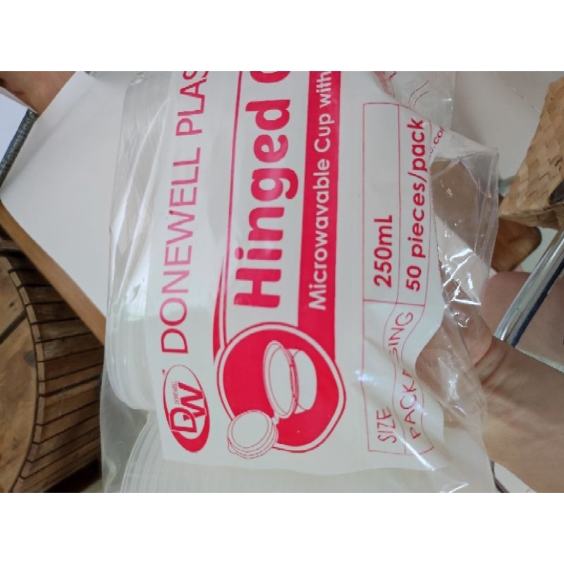 Hinged Cup 250mL 50 pcs Donewell 10x5cm | Shopee Philippines