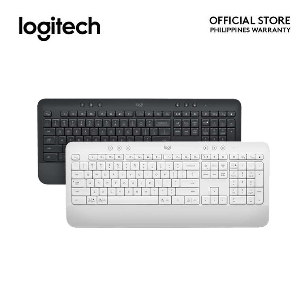 Logitech Signature K650 Black / White Spill-Resistant Wireless Keyboard ...
