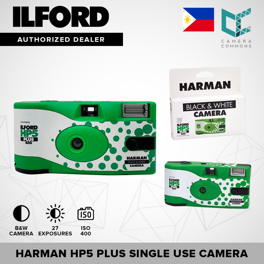 ILFORD Harman HP5 Plus Black and White Disposable Camera 27 Exposures ...