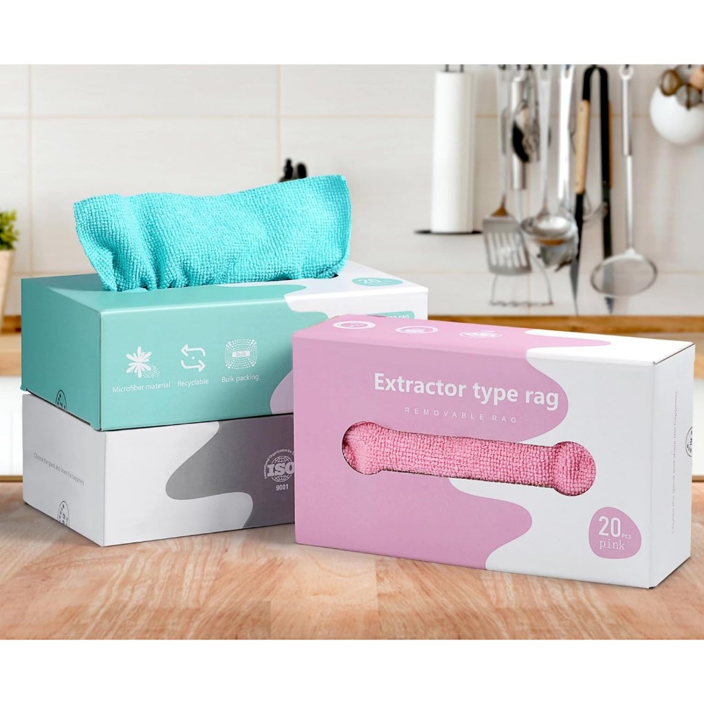 20pcs Pack Microfiber Cleaning Cloth Rags in A Box Reusable Wipes for ...