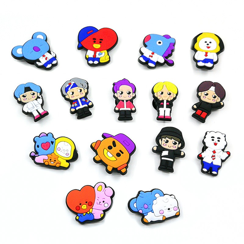 bts bt21 mascot Series shoes accessories buckle Charms Pins pin ...