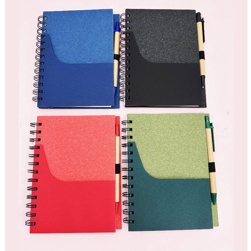 KD03 colorful gradient color pocket kraft paper with pen note pad ...