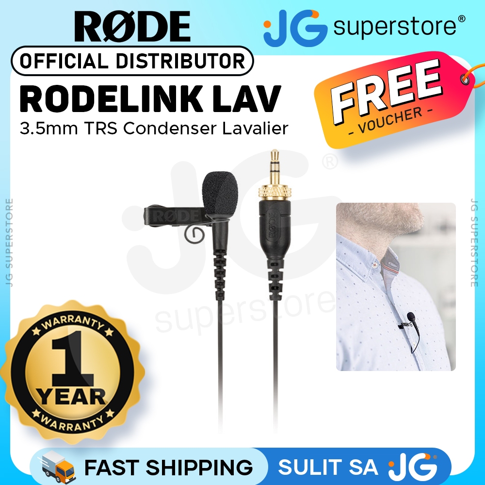 RODE RODELink Lav Mini Condenser Omnidirectional Lavalier Microphone w/ Locking 3.5mm TRS Output ...