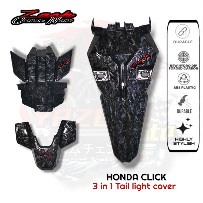 NEW!! Honda Click v3 forged hydro dip carbon 3in1 Tail light cover ...