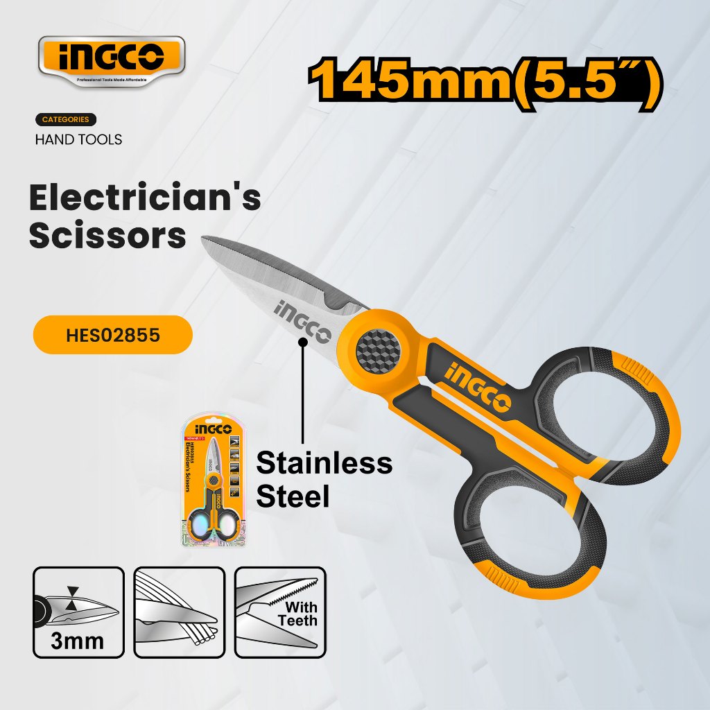 Ingco Electrician's Scissors 145mm 5.5" HES02855 IHT | Shopee Philippines