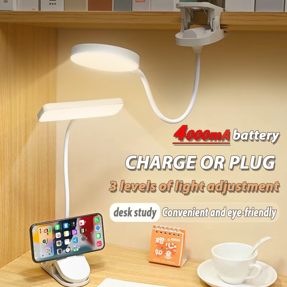 USB Rechargeable Led Clamp Desk Lamp Flexible Gooseneck Touch Dimming ...