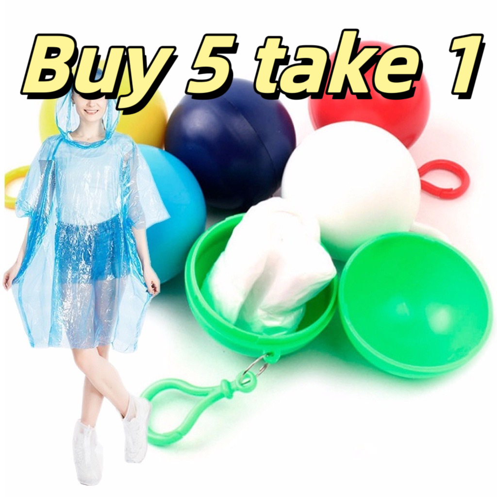 YK ( buy 5 take 1 ) Disposable rain coat Ball Raincoat Emergency ...