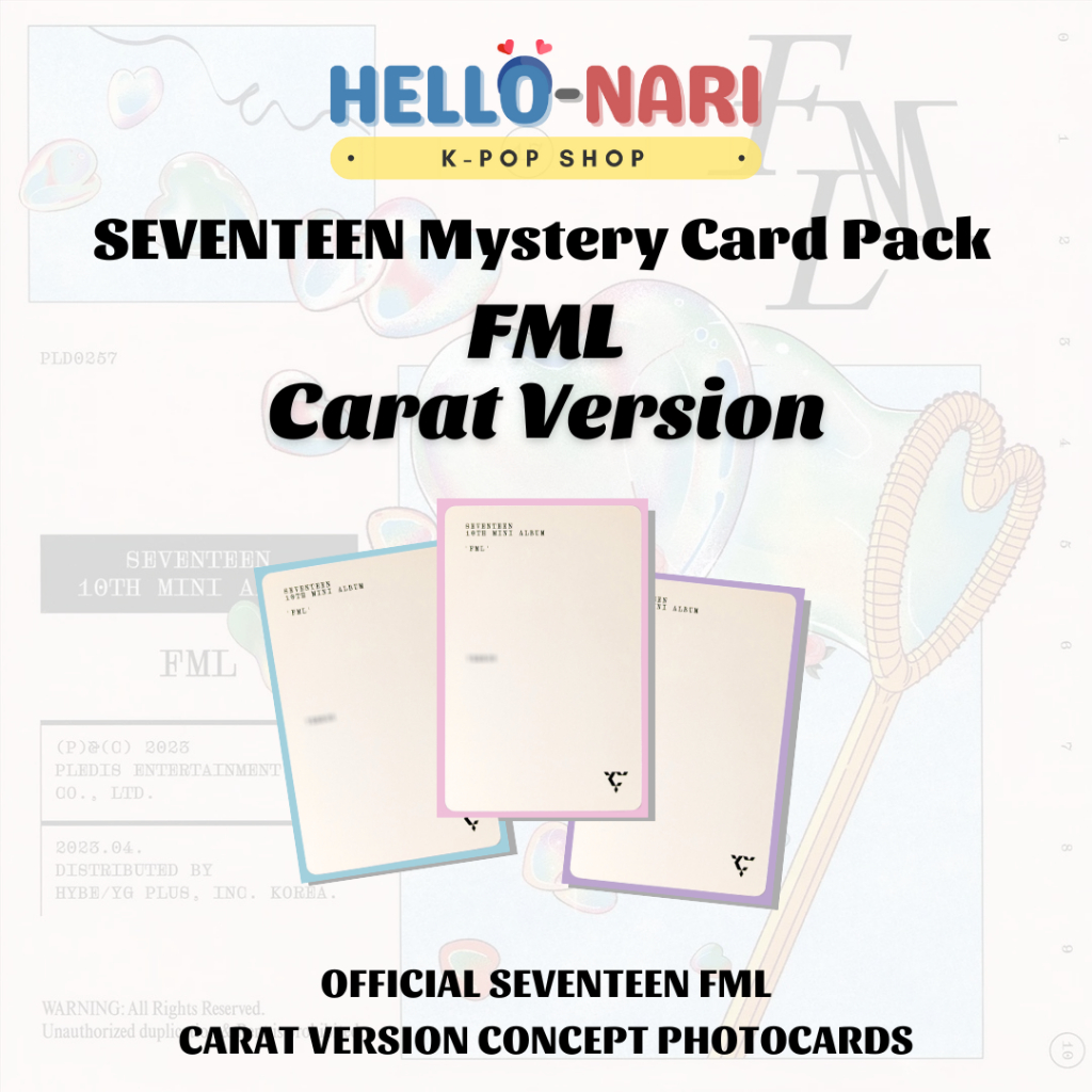 SEVENTEEN Mystery Card Pack - Official FML Carat Version Concept Photocards | Shopee Philippines