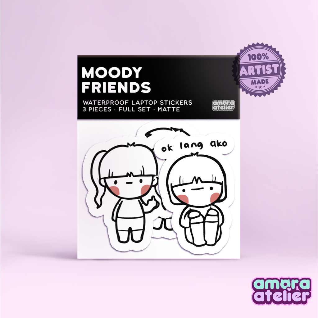 Sticker Pack | Moody Friends Laptop Stickers | Ok Lang Ako, P*kyu ...