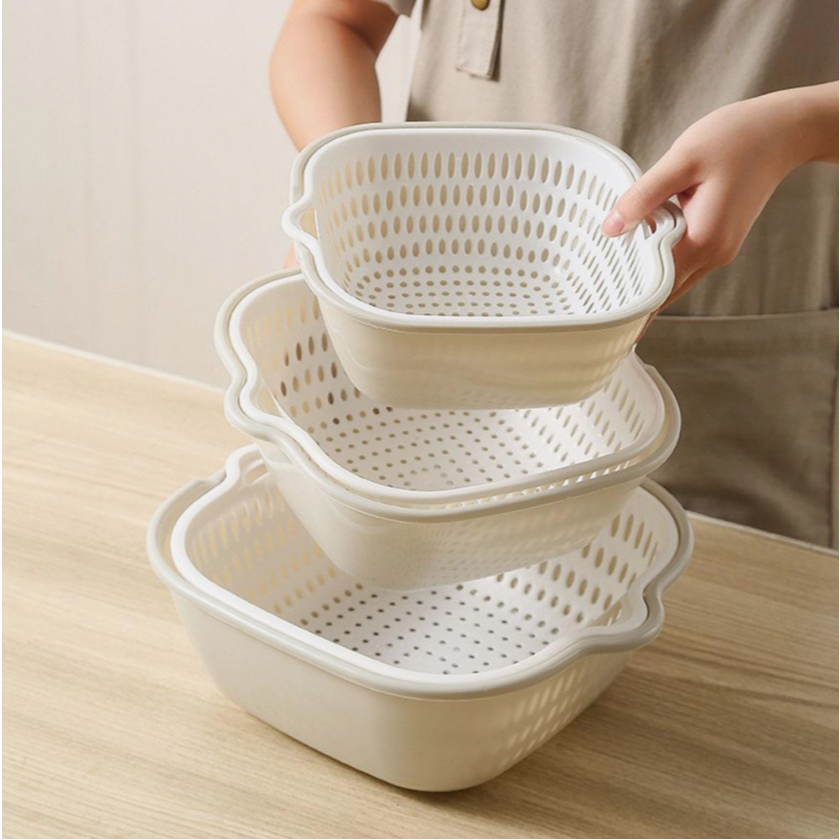 BUTTERFLY Colander Plastic Portable Food Strainer Drain basin And ...
