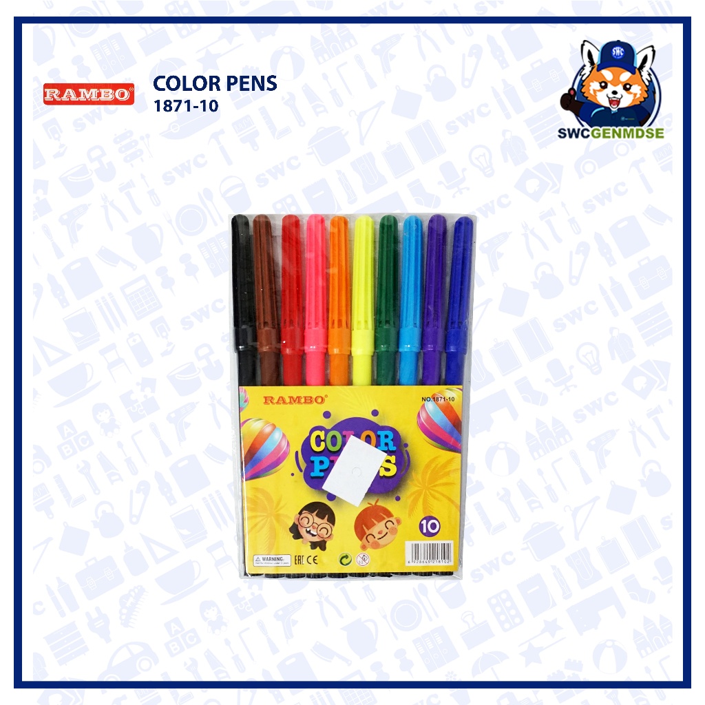 RAMBO Color Pens | 10 Colors | Shopee Philippines