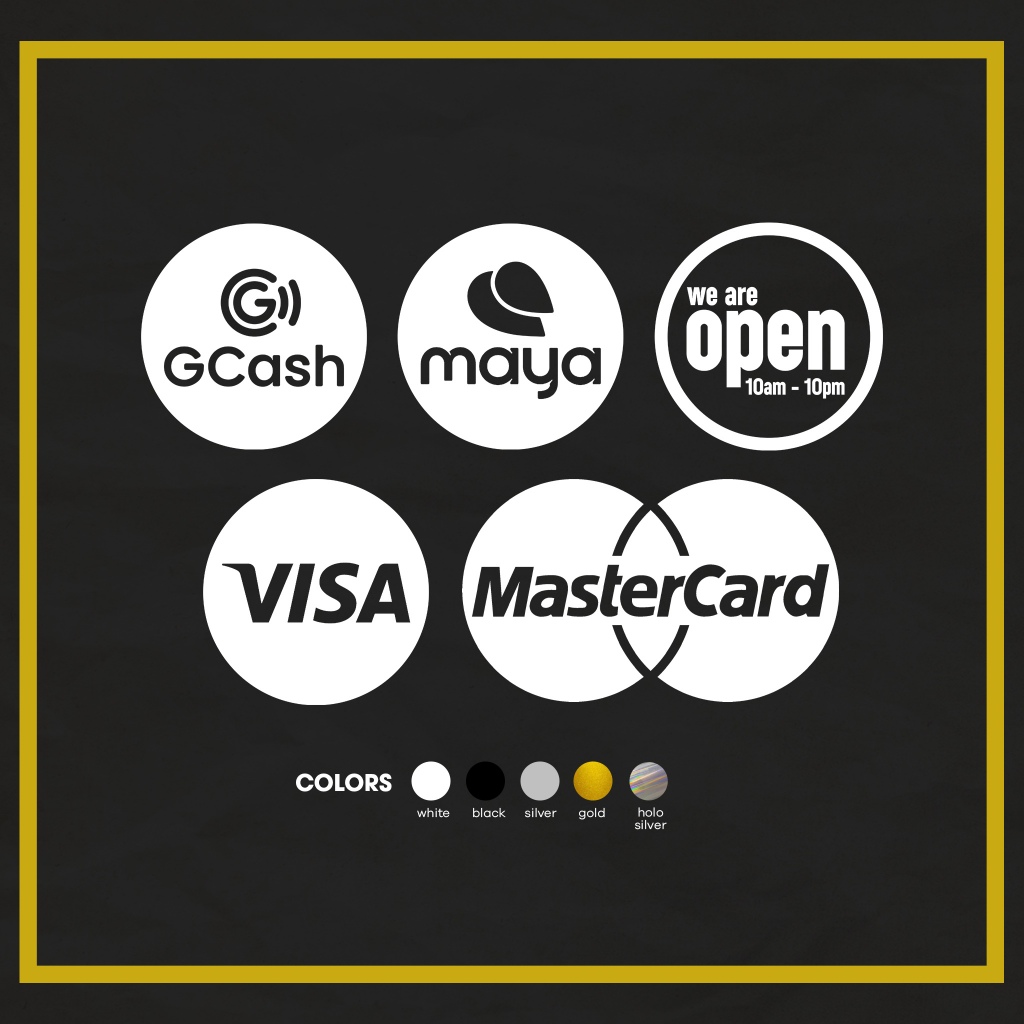 Payment Options Sign Sticker DECAL | Shopee Philippines