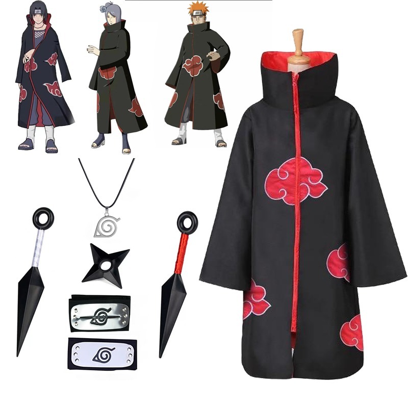 Naruto Akatsuki Itachi Uchiha Anime Cosplay Costumes Jacket Men Women ...